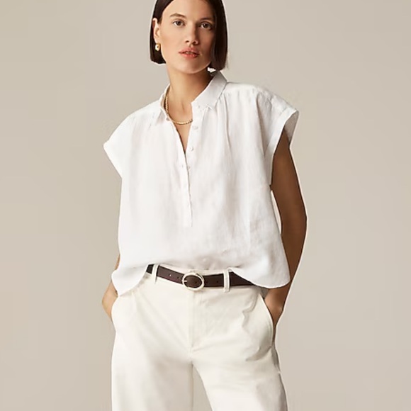 J. Crew | Tops | J Crew New Capitaine Shirt In Baird Mcnutt Irish Linen ...